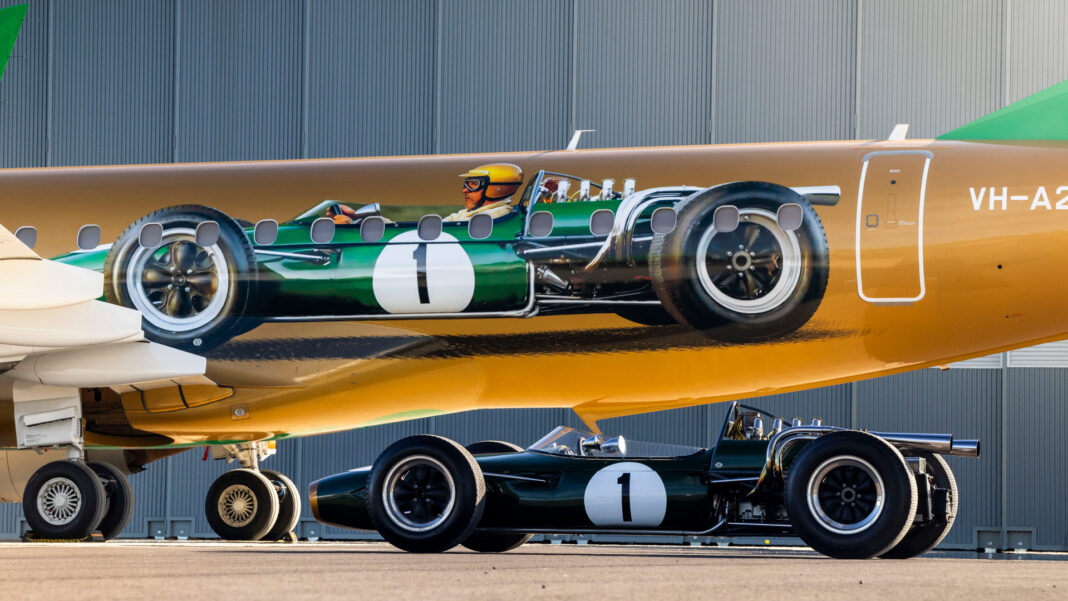 Australian airline celebrates the famous Brabham BT19 F1 car